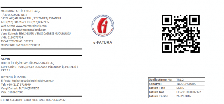 E-Fatura QR Code Ekleme – AHMET AYDINLIK